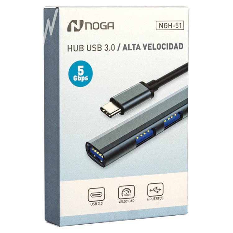 HUB USB 4 Puertos 5 Gbps con conector Type-C - Noganet